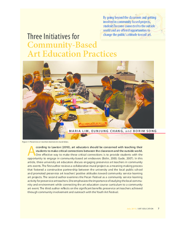 (PDF) Three Initiatives for Community-Based Art Education Practices