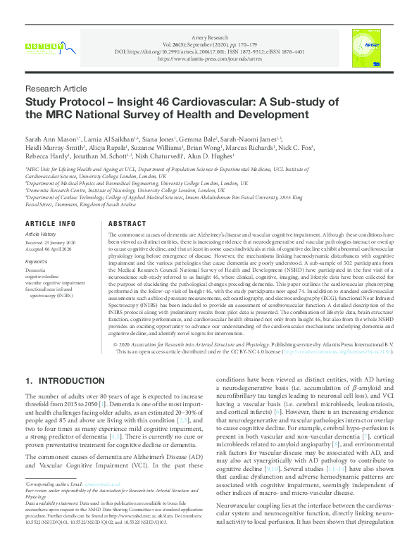 (PDF) Study Protocol -Insight 46 Cardiovascular: A Sub-study of the MRC ...