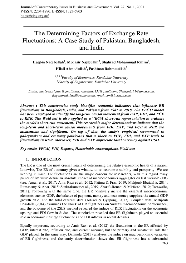 (PDF) The Determining Factors of Exchange Rate Fluctuations: A Case ...