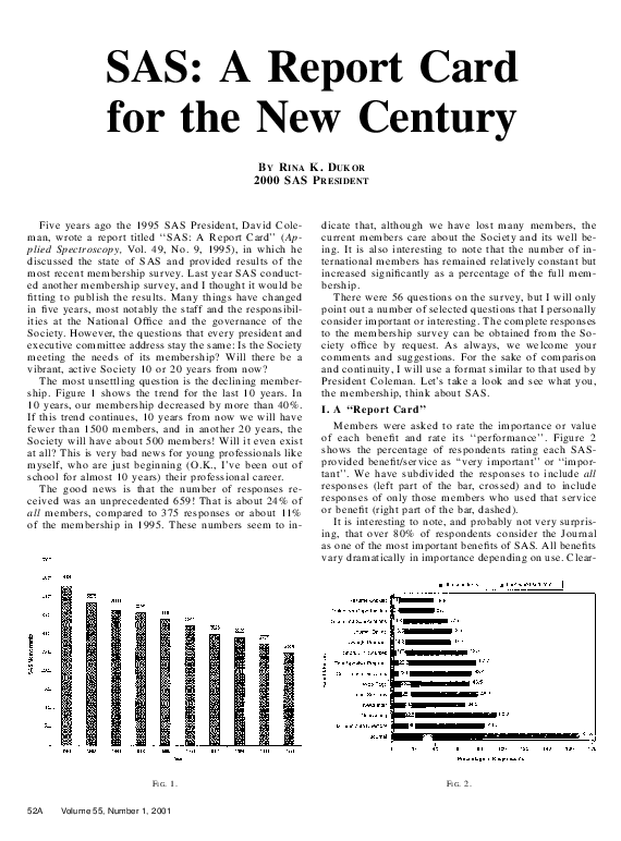 (PDF) SAS: A Report Card for the New Century