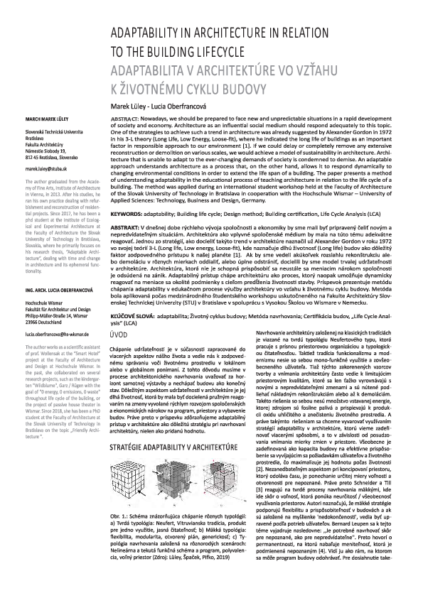 (PDF) Adaptability in Architecture in Relation to the Building Lifecycle