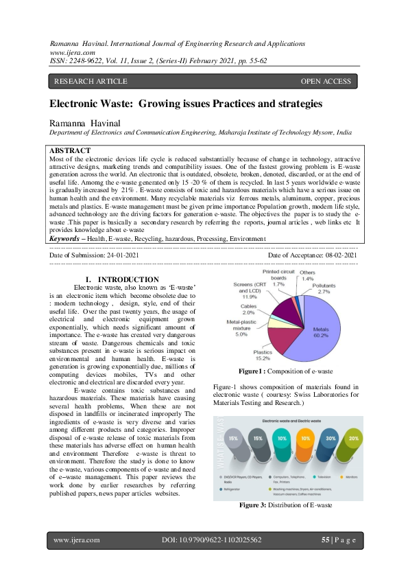 (PDF) Electronic Waste: Growing issues Practices and strategies