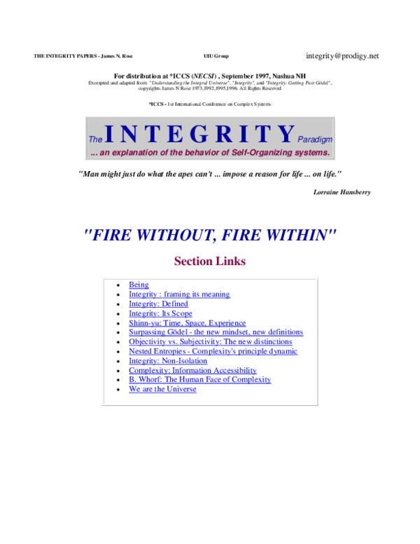 (PDF) Integrity Paradigm - General Theory of Systems [1997]