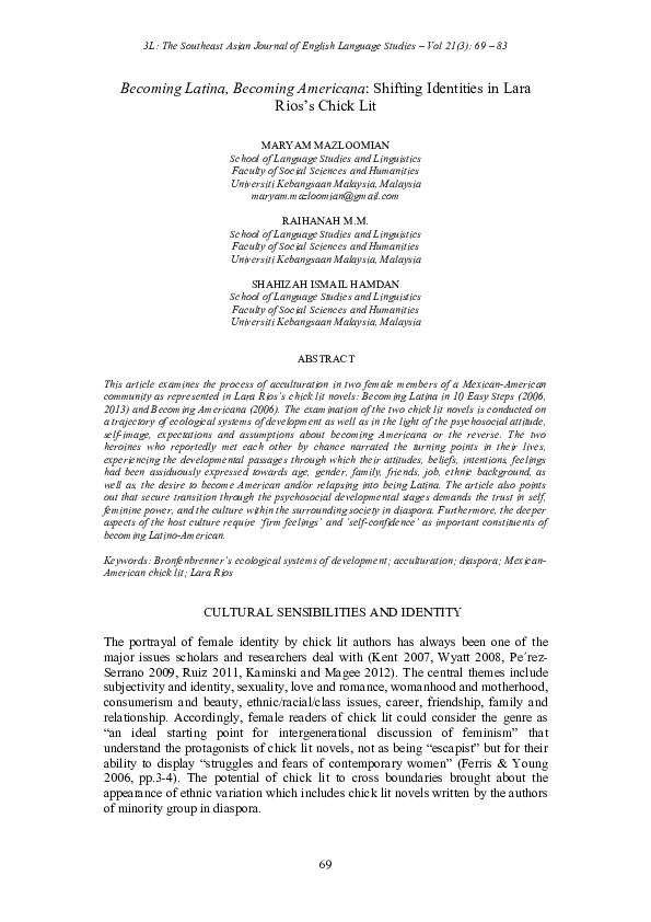 (PDF) Becoming latina | Raihanah Mydin - Academia.edu