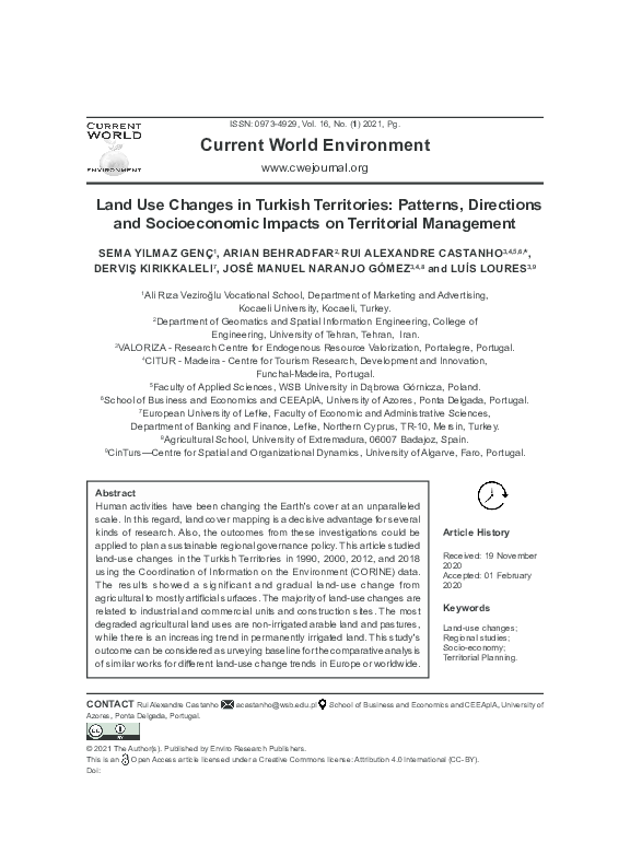(PDF) Land Use Changes in Turkish Territories: Patterns, Directions and ...