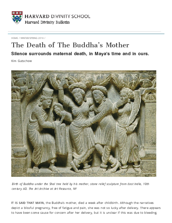 (PDF) The Death of The Buddha's Mother