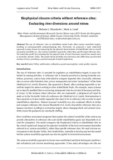 (PDF) Biophysical closure criteria without reference sites: Evaluating ...