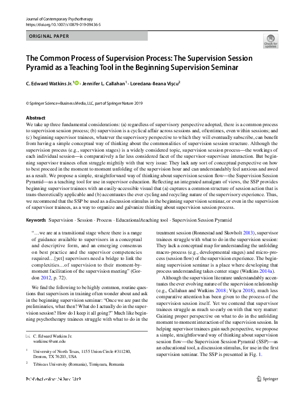 (PDF) The Common Process of Supervision Process: The Supervision ...