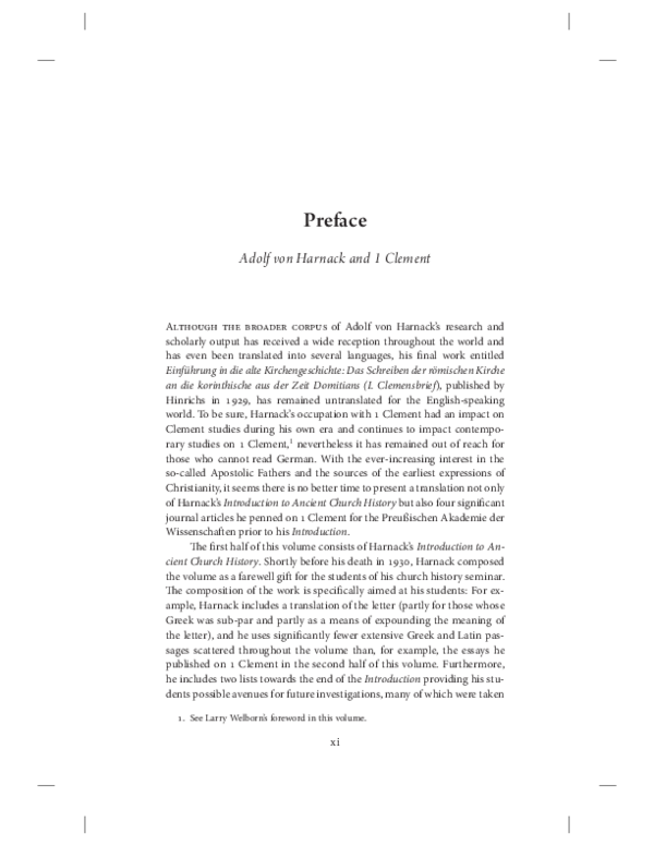 (PDF) Preface to "The Letter of the Roman Church to the Corinthian ...