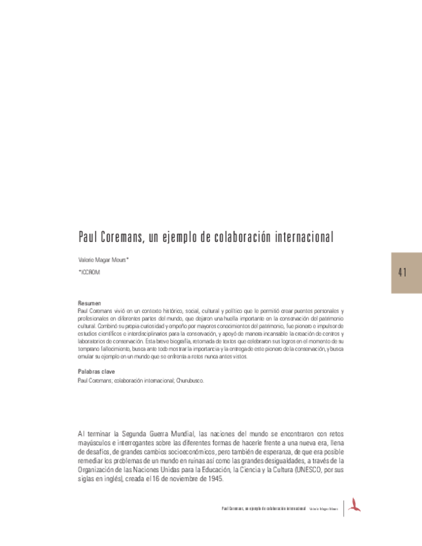 (PDF) Paul Coremans, un ejemplo de colaboración internacional