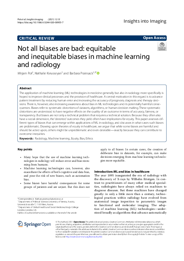 (PDF) Not all biases are bad: equitable and inequitable biases in ...