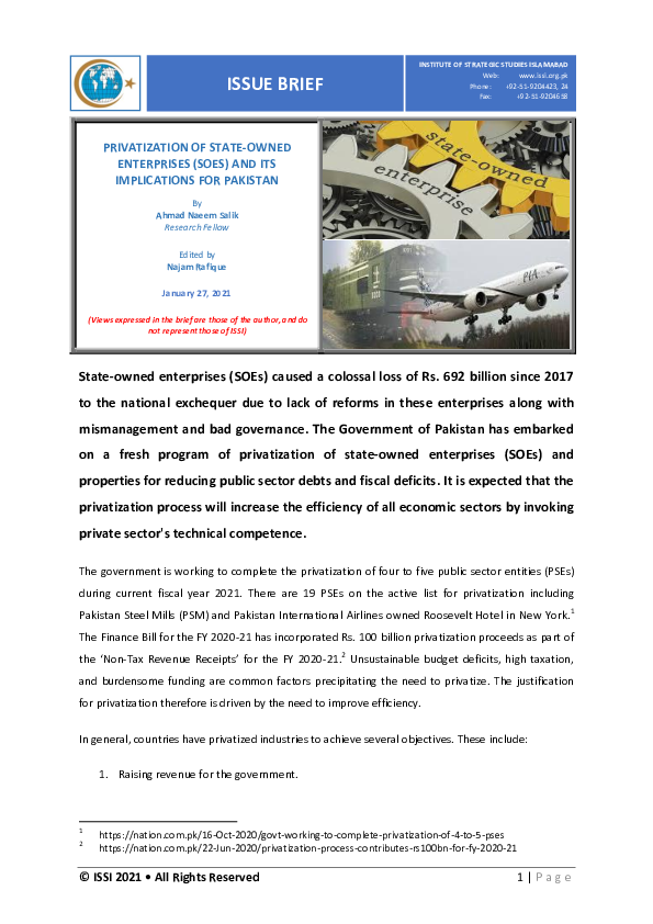 (PDF) PRIVATIZATION OF STATE-OWNED ENTERPRISES (SOES) AND ITS ...