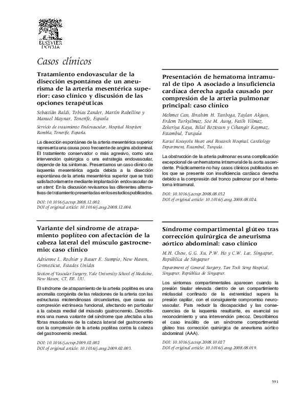 (PDF) Tratamiento endovascular de la disección espontánea de un ...