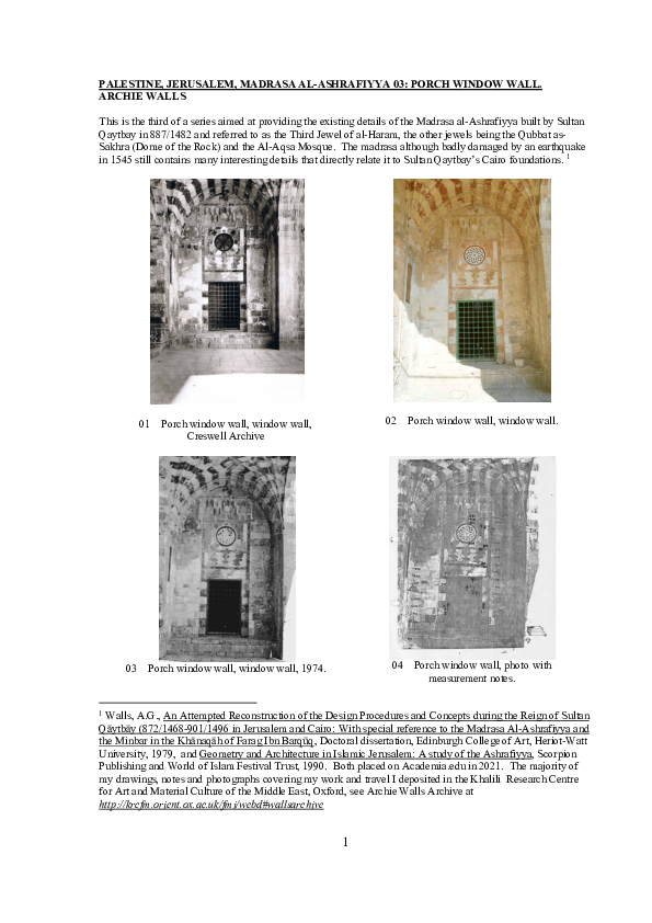 (PDF) Palestine, Jerusalem, Al-Ashrafiyya 03 Porch Window Wall