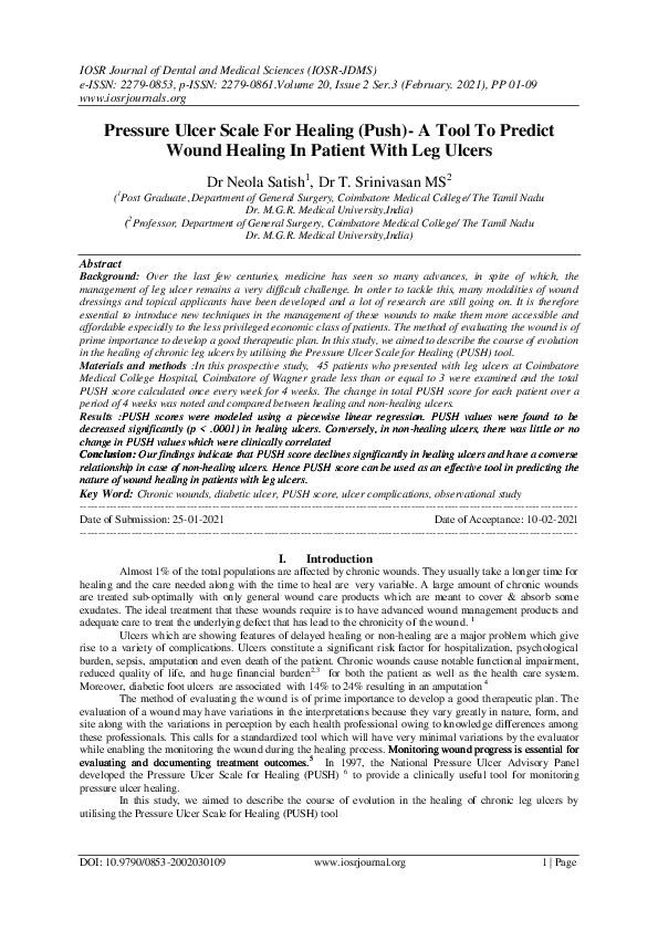 (PDF) Pressure Ulcer Scale For Healing (Push)-A Tool To Predict Wound ...