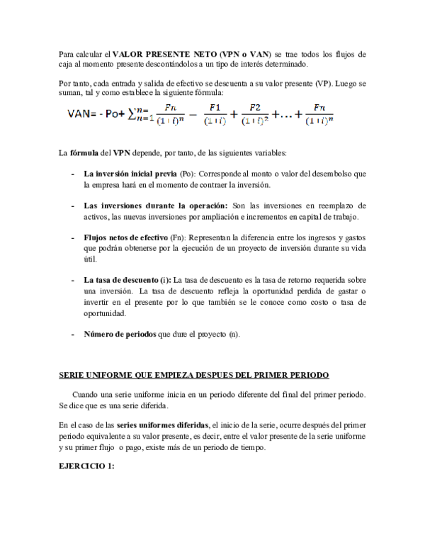 (DOC) VALOR PRESENTE NETO