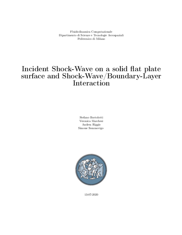 (PDF) Incident Shock-Wave on a solid flat plate surface and Shock-Wave/Boundary-Layer Interaction