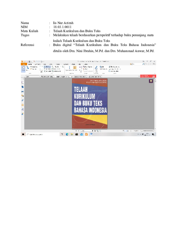 (DOC) TELAAH BUKU AJAR KURIKULUM DAN BUKU TEKS