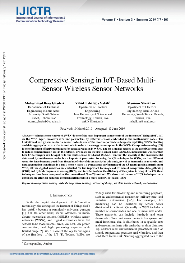 (PDF) Compressive Sensing in IoT-Based Multi- Sensor Wireless Sensor Networks