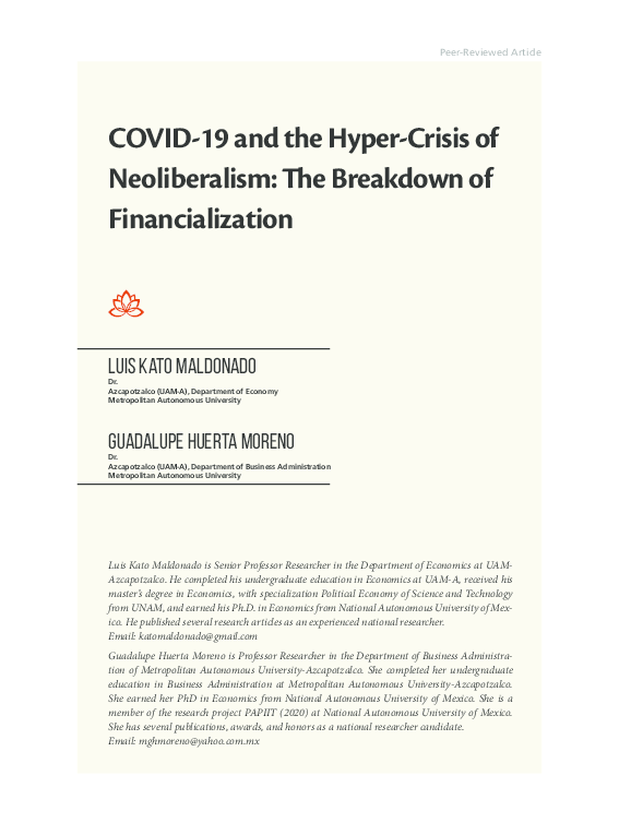 (PDF) COVID-19 and the Hyper-Crisis of Neoliberalism: The Breakdown of ...