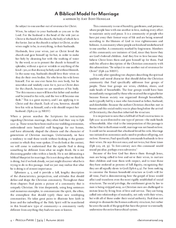 (PDF) A Biblical Model for Marriage