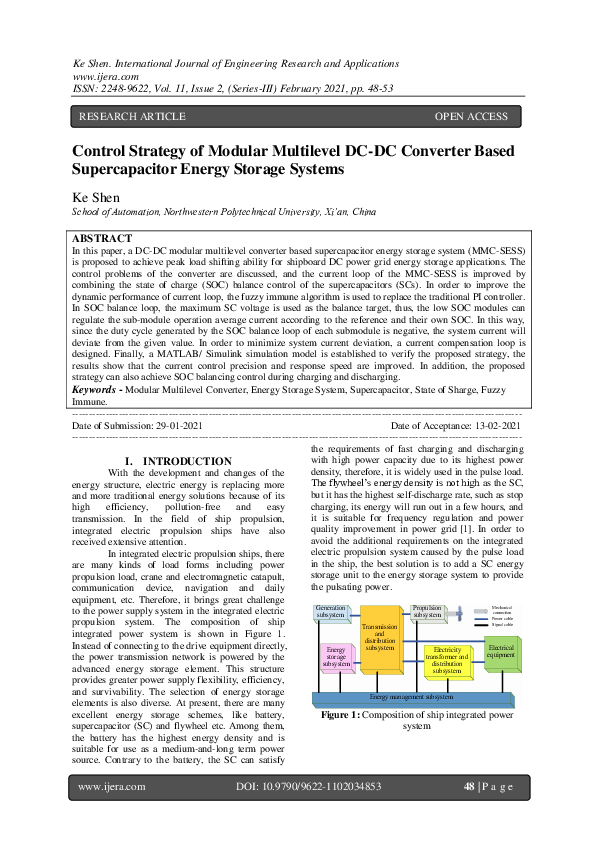 (PDF) Control Strategy of Modular Multilevel DC-DC Converter Based Supercapacitor Energy Storage ...