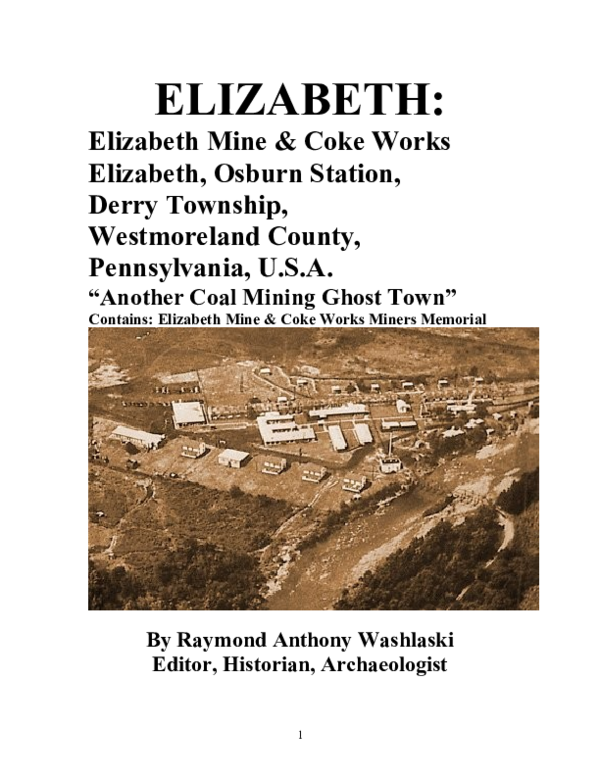 (DOC) ELIZABETH: Elizabeth Mine & Coke Works, Elizabeth / Osburn ...