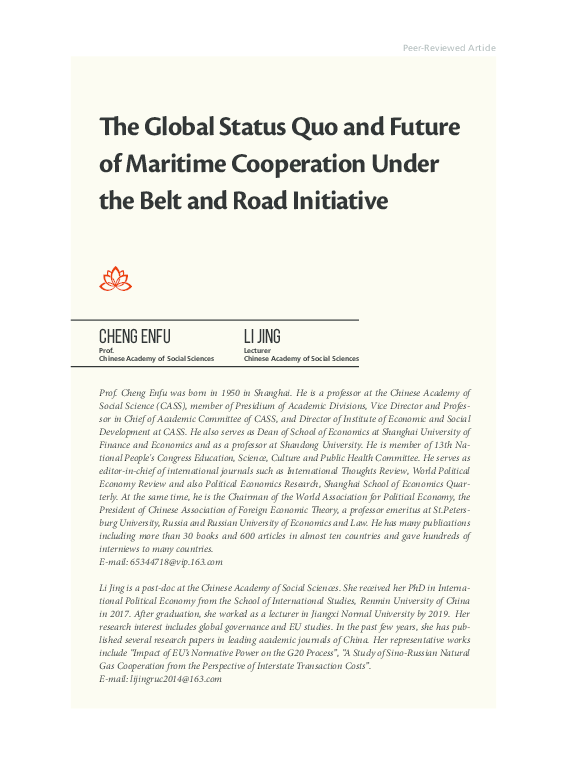 (PDF) The Global Status Quo and Future of Maritime Cooperation Under ...
