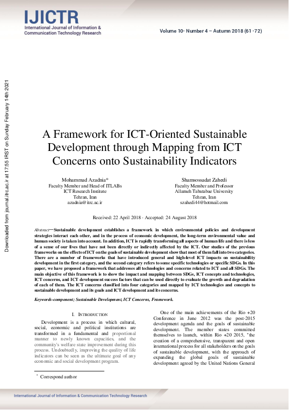 (PDF) A Framework for ICT-Oriented Sustainable Development through ...