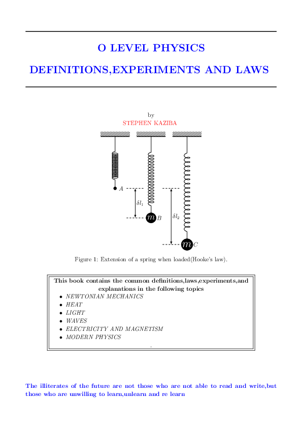 (PDF) O LEVEL PHYSICS DEFINITIONS,EXPERIMENTS AND LAWS