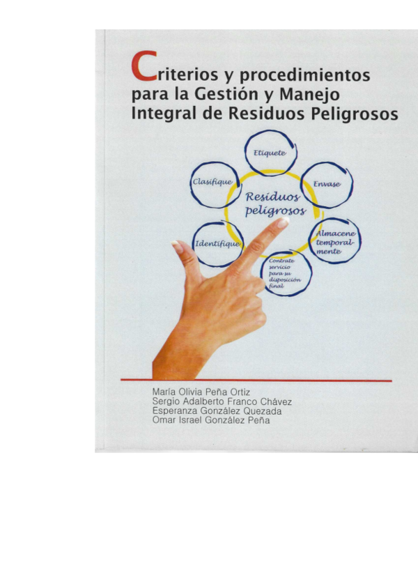 (PDF) Criterios y procedimientos para la Gestión y Manejo Integral de Residuos Peligrosos ...