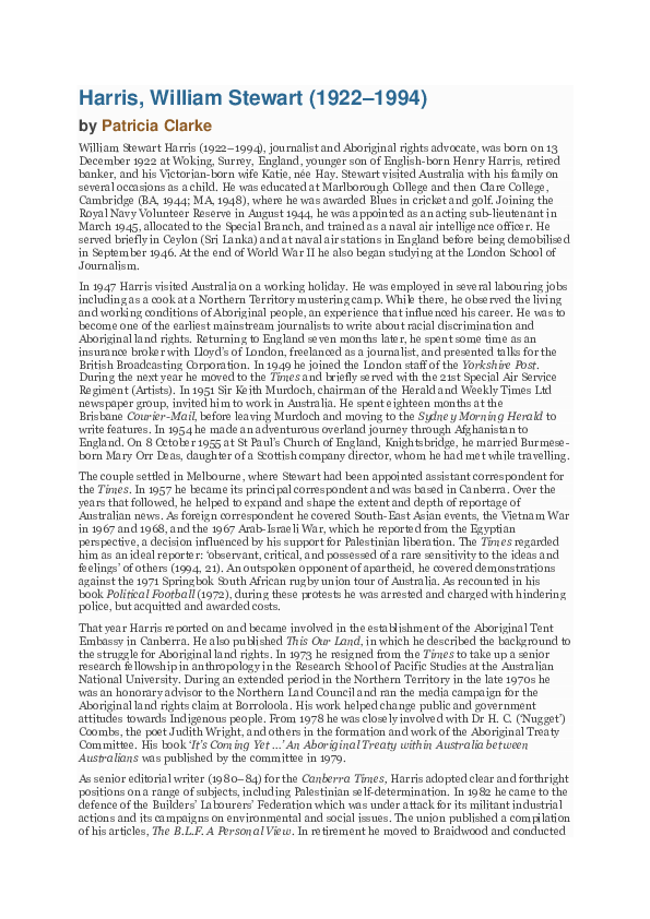 (PDF) William Stewart Harris (1922–1994)