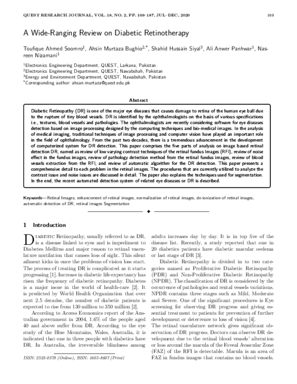 (PDF) A Wide-Ranging Review on Diabetic Retinotherapy