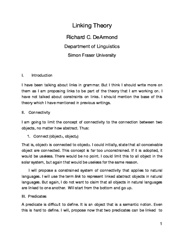 (PDF) Linking Theory