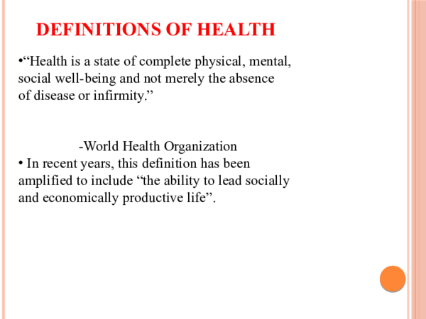 (PPT) Health definition dimensions and determinants