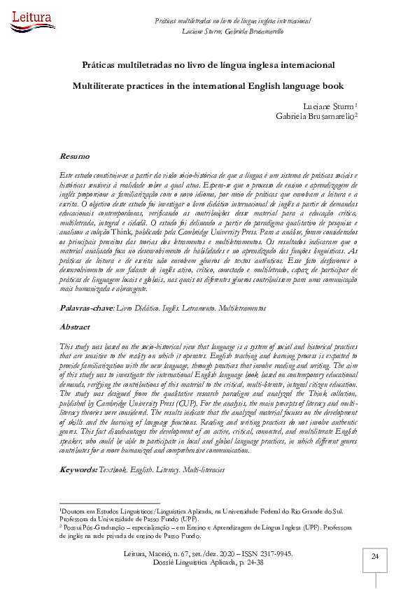 (PDF) Multiliterate practices in the international English language ...
