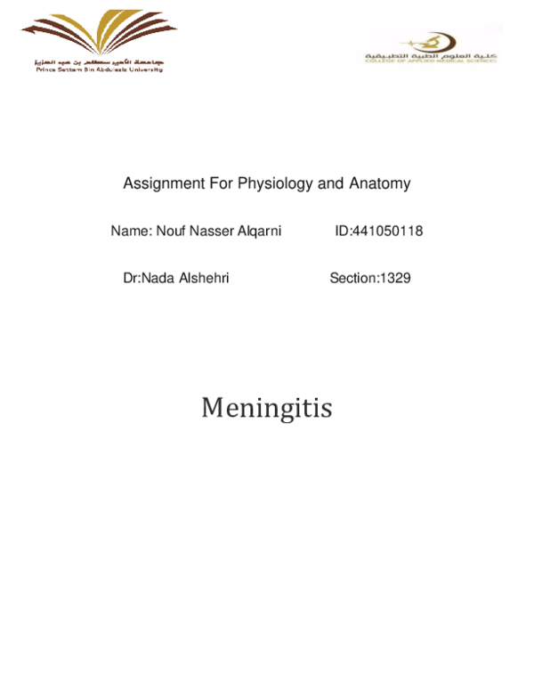 (PDF) Assignment For Physiology and Anatomy