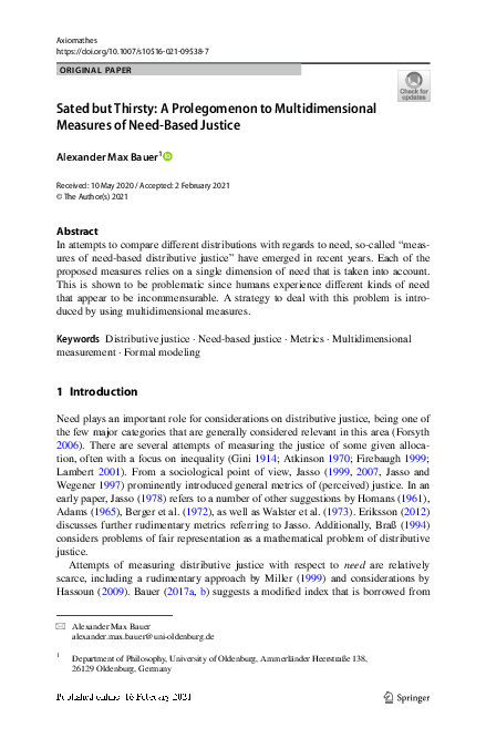 (PDF) Sated but Thirsty – A Prolegomenon to Multidimensional Measures ...