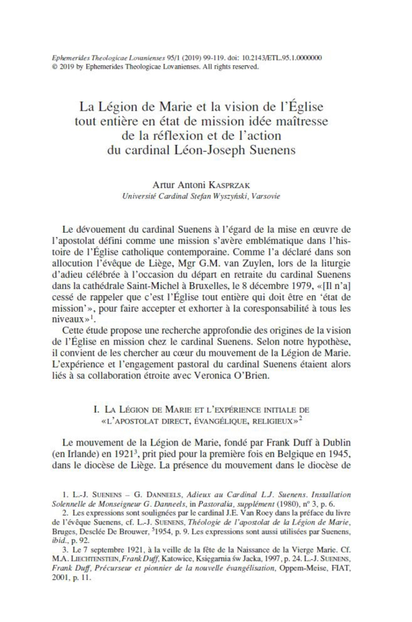 (PDF) La Légion de Marie et la vision de l’Église tout entière en état ...