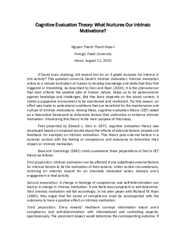 (PDF) Huyền Cognitive evaluation theory