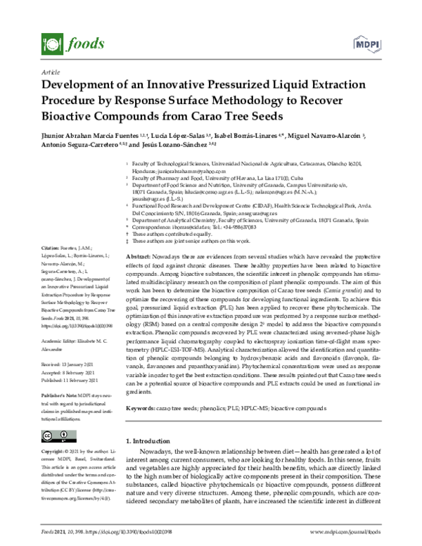 (PDF) Development of an Innovative Pressurized Liquid Extraction ...
