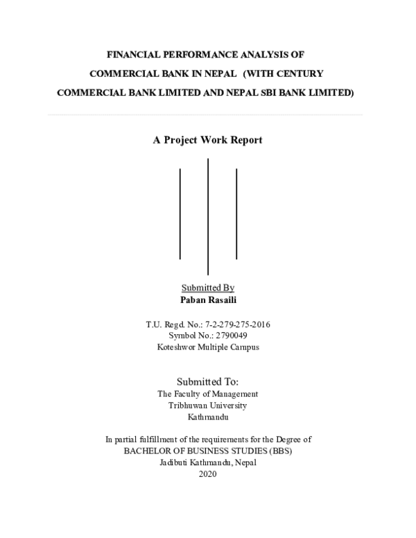 (PDF) FINANCIAL PERFORMANCE ANALYSIS OF COMMERCIAL BANK IN NEPAL (WITH ...