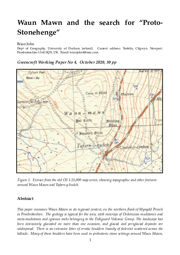(PDF) Waun Mawn and the search for "Proto- Stonehenge"
