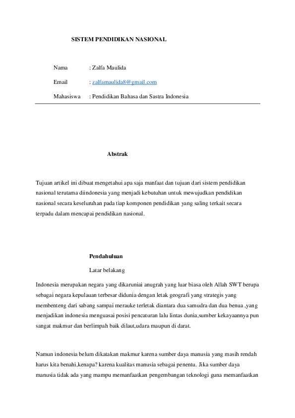 (PDF) SISTEM PENDIDIKAN NASIONAL