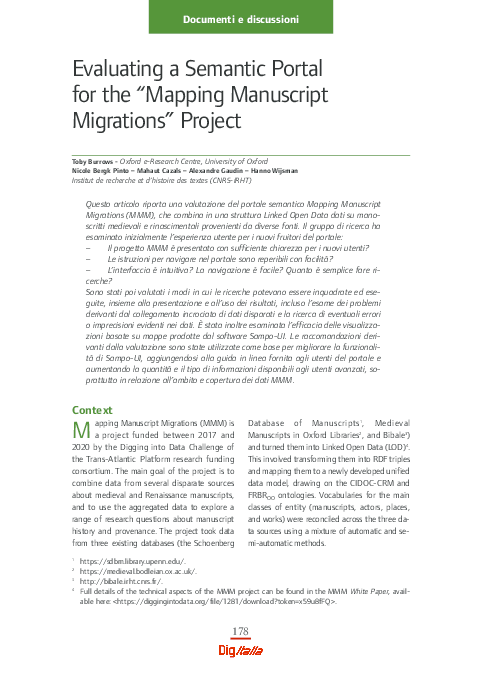 (PDF) Evaluating a Semantic Portal for the "Mapping Manuscript Migrations" Project