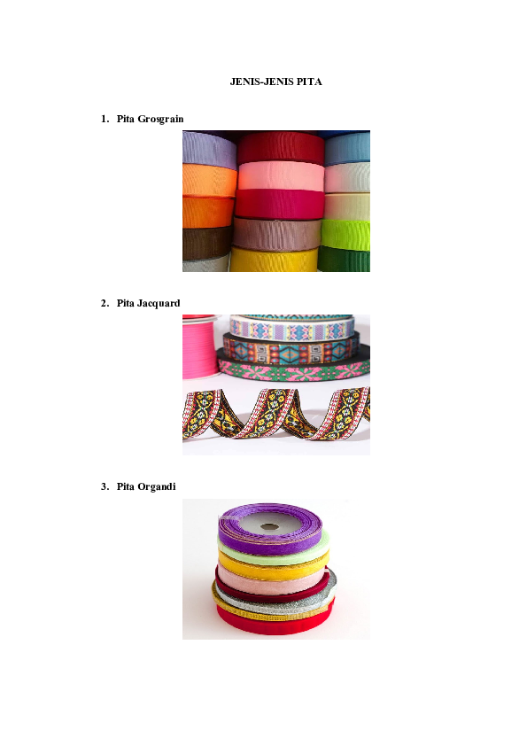 (DOC) JENIS-JENIS PITA | Riza Satria - Academia.edu
