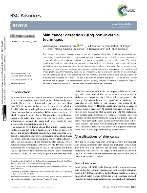 (PDF) Skin cancer detection using non-invasive techniques