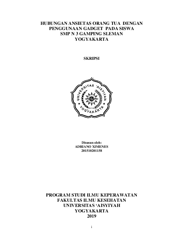 (PDF) HUBUNGAN ANSIETAS ORANG TUA DENGAN PENGGUNAAN GADGET PADA SISWA ...