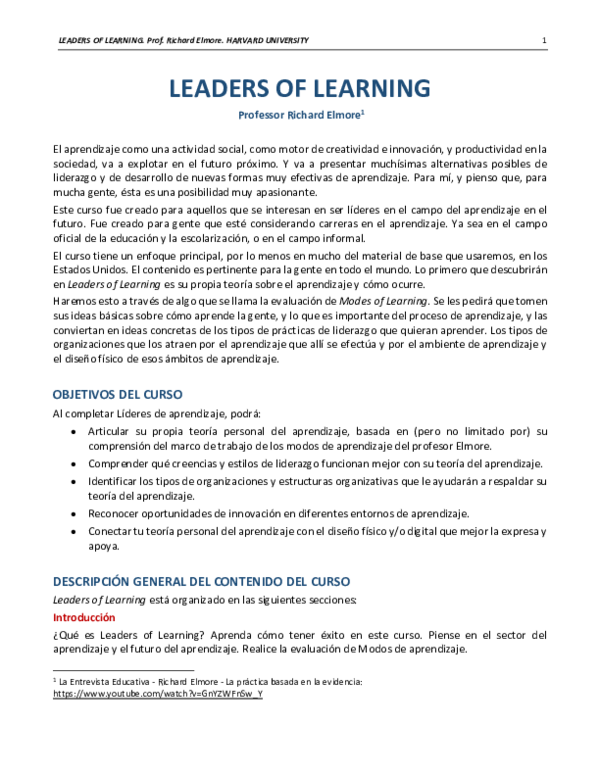 (PDF) LEADERS OF LEARNING (Prof Elmore)