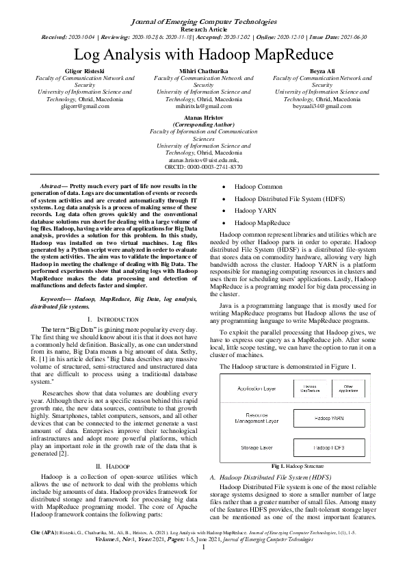 (PDF) Log Analysis with Hadoop MapReduce